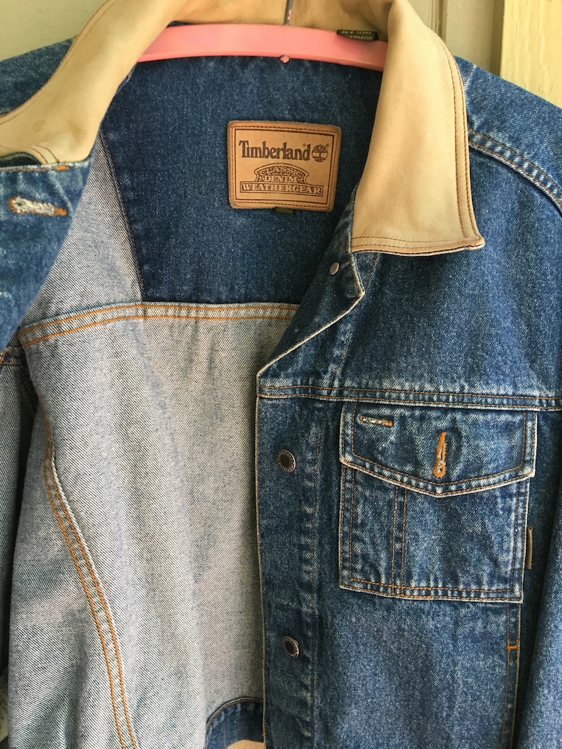 Vintage Timberland Classic Denim Jacket - Size L - Etsy