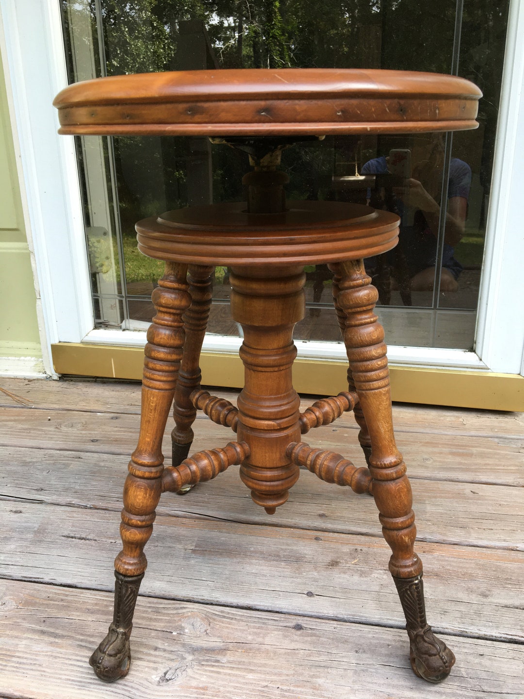 Vintage Ball and Claw Piano Stool - Etsy