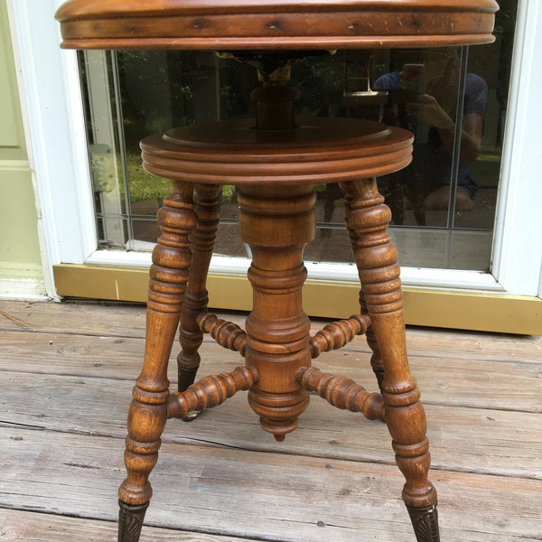Antique Piano Stool - Etsy
