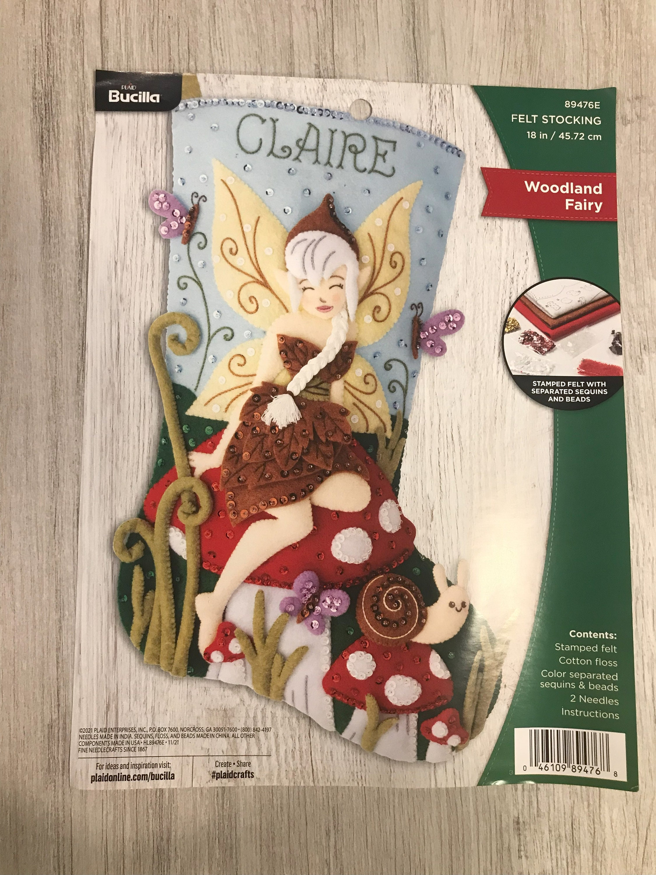 Made to Order Bucilla Woodland Fairy Felt Christmas Stocking - Etsy