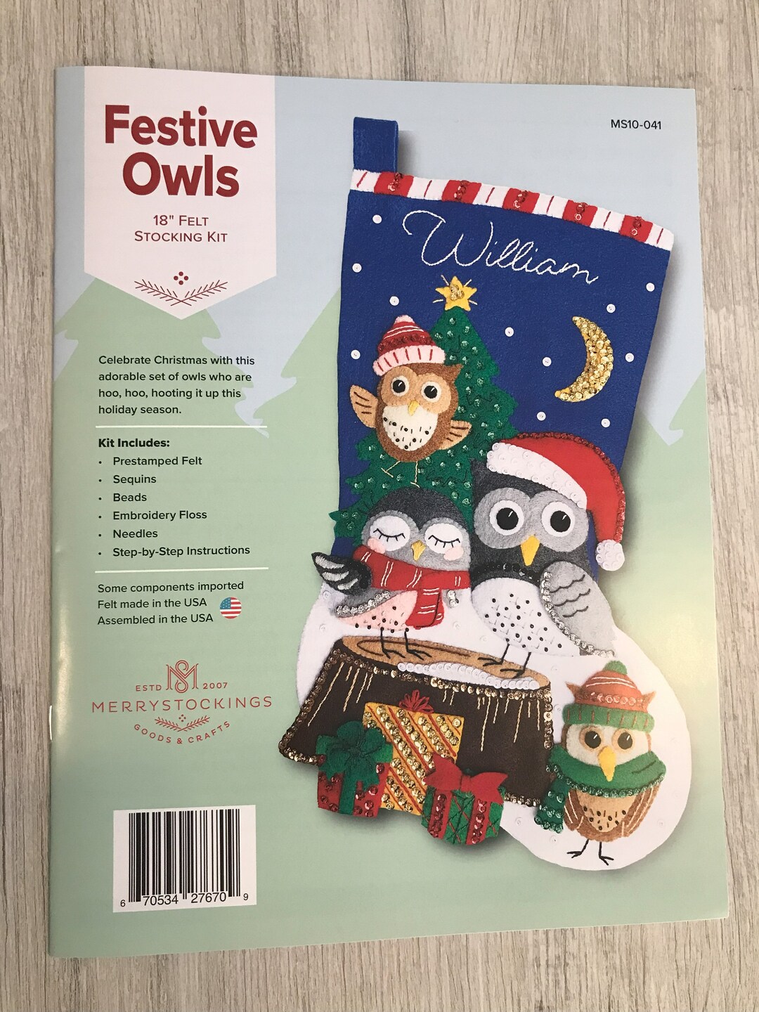 Made to Order Festive Owls Felt Christmas Stocking - Etsy