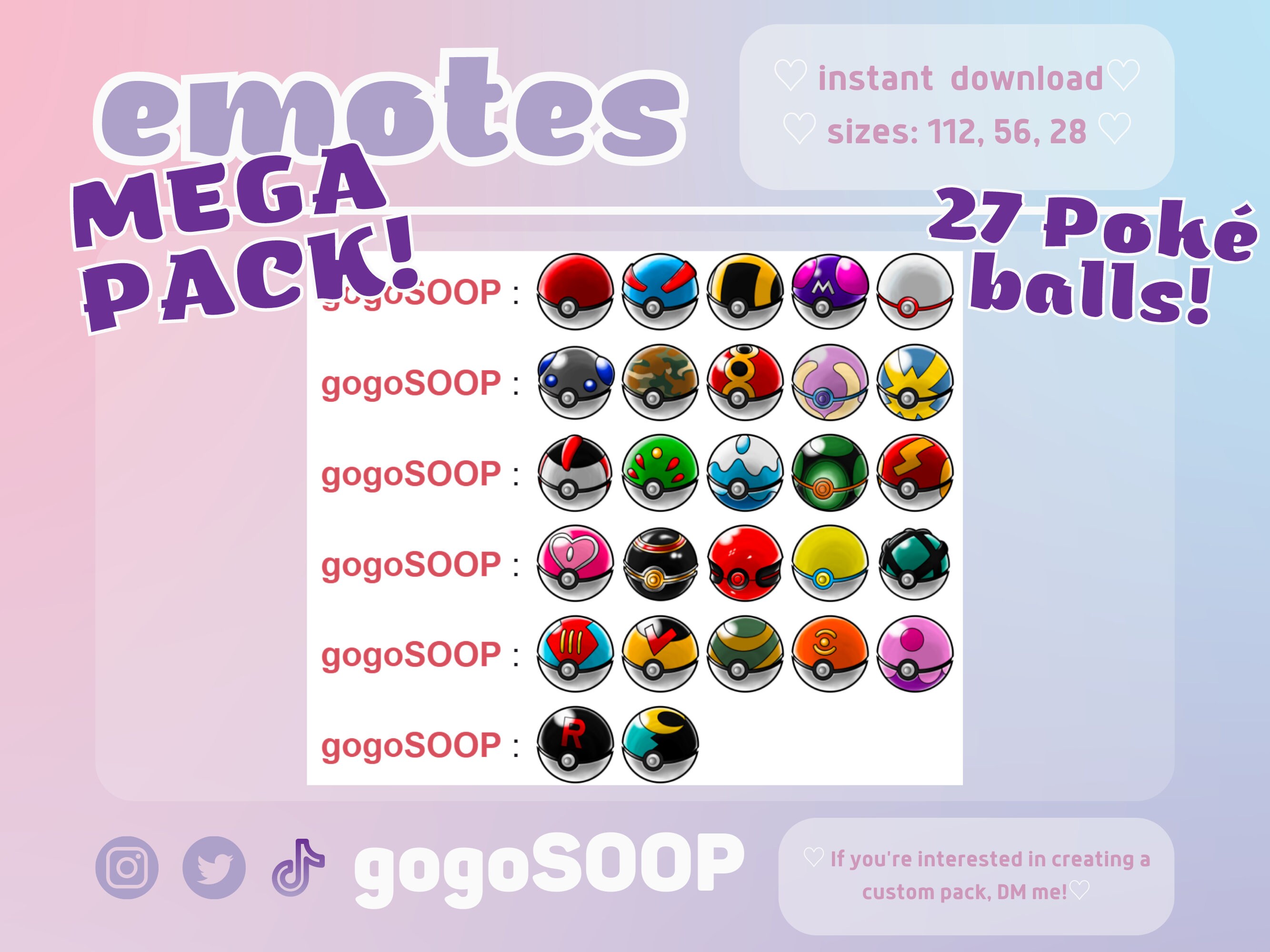 Mega Pack Pokemon Emotes Pokemon Twitch Emotes Pokeball Emotes Twitch ...