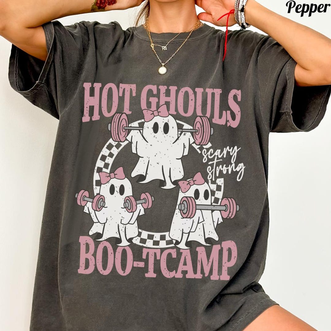 Funny Halloween Bootcamp Comfort Colors® Shirt Gym Girl Y2K Cute Ghost ...