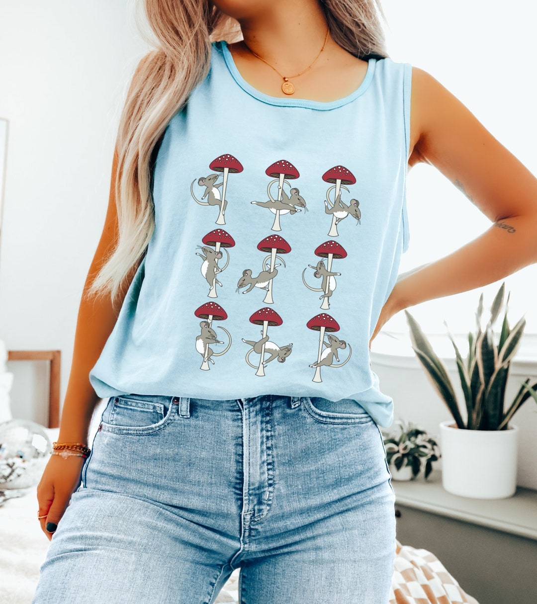 Mice Mushrooms Pole Dancing Comfort Colors® Tank Top Mouse Mushroom ...