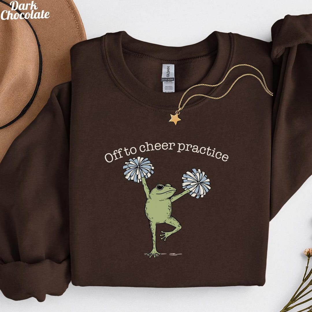 Funny Frog Cheer Sweatshirt Cheerleading Coach Crewneck Competitive ...