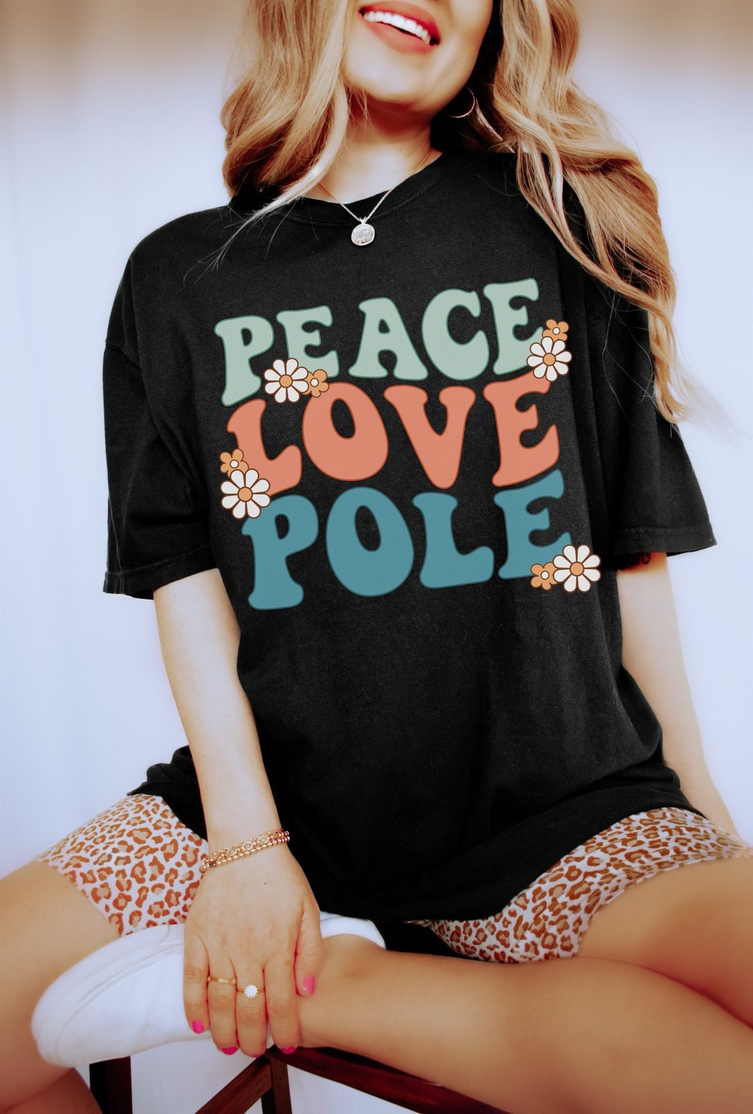 Pole Dance Shirt Comfort Colors® Tshirt Peace Love Pole Dance Fitness T ...