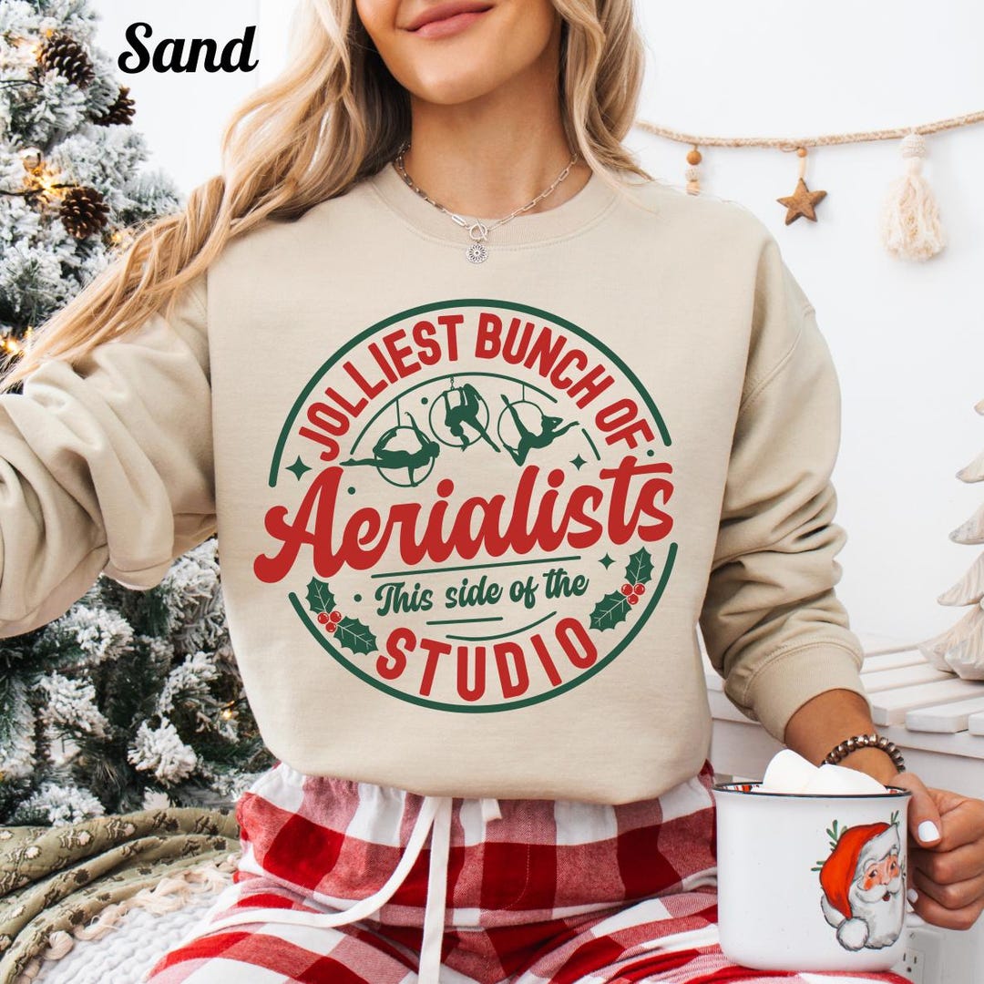 Jolliest Bunch of Aerialists Christmas Sweatshirt Funny Aerial Hoop ...