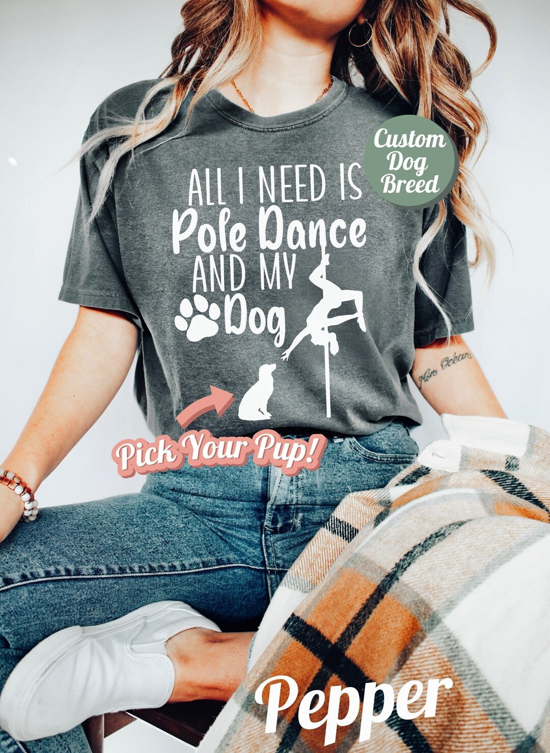Comfort Colors® Shirt Custom Dog Breed Pole Dance Dog Mom Shirt Gift ...