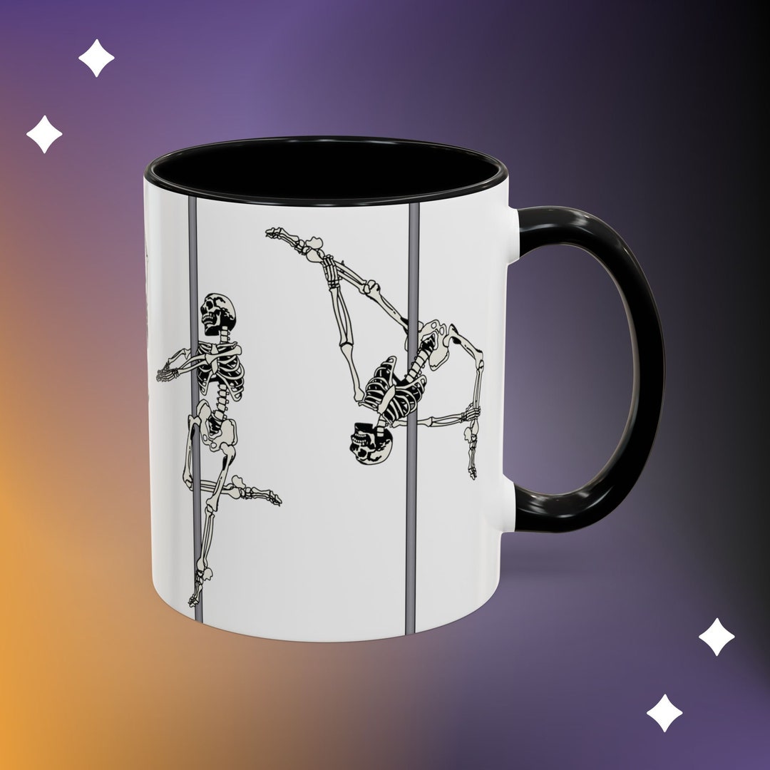 Pole Dancing Skeletons Mug Pole Dance Skeleton Mug Halloween Pole ...