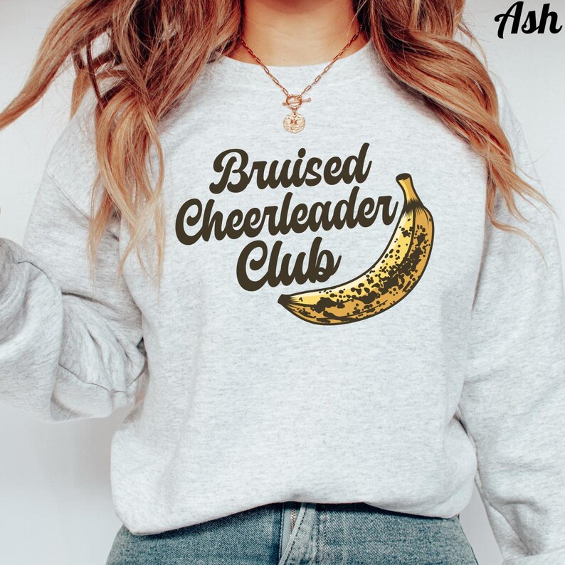 Bruised Cheerleader Club Funny Sweatshirt Vintage Banana Cheer Team ...
