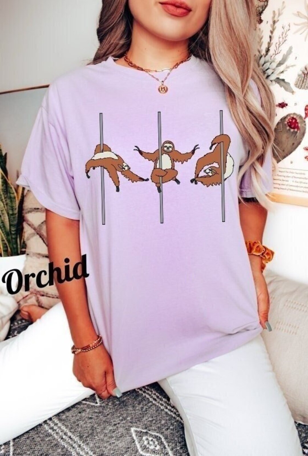 Shirt Pole Dancing Sloths Gift Comfort Colors® T-shirt Pole Dance Sloth ...