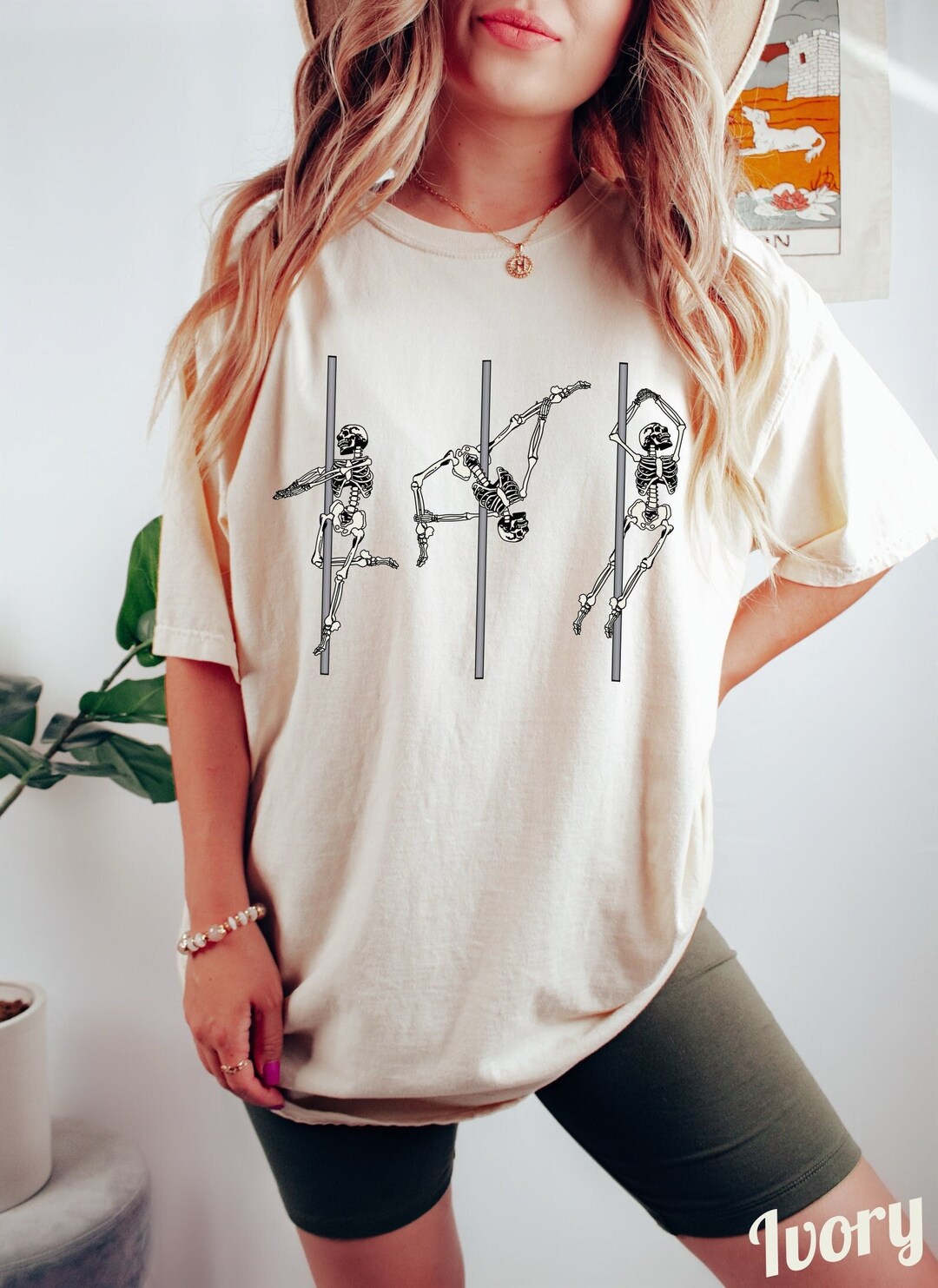 Comfort Colors® Skeleton Pole Dance Shirt Halloween Pole Dancing ...