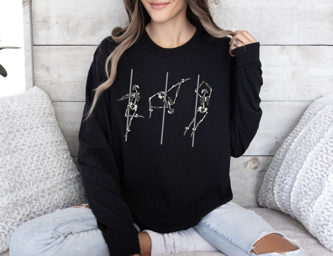 Pole Dancing Skeletons Comfort Colors® Long Sleeve T-shirt for Dancer ...