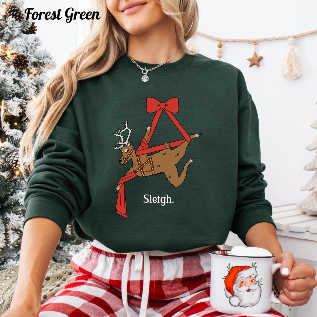 Aerial Silks Reindeer Christmas Sweatshirt Aerialsilks Holiday Crewneck ...