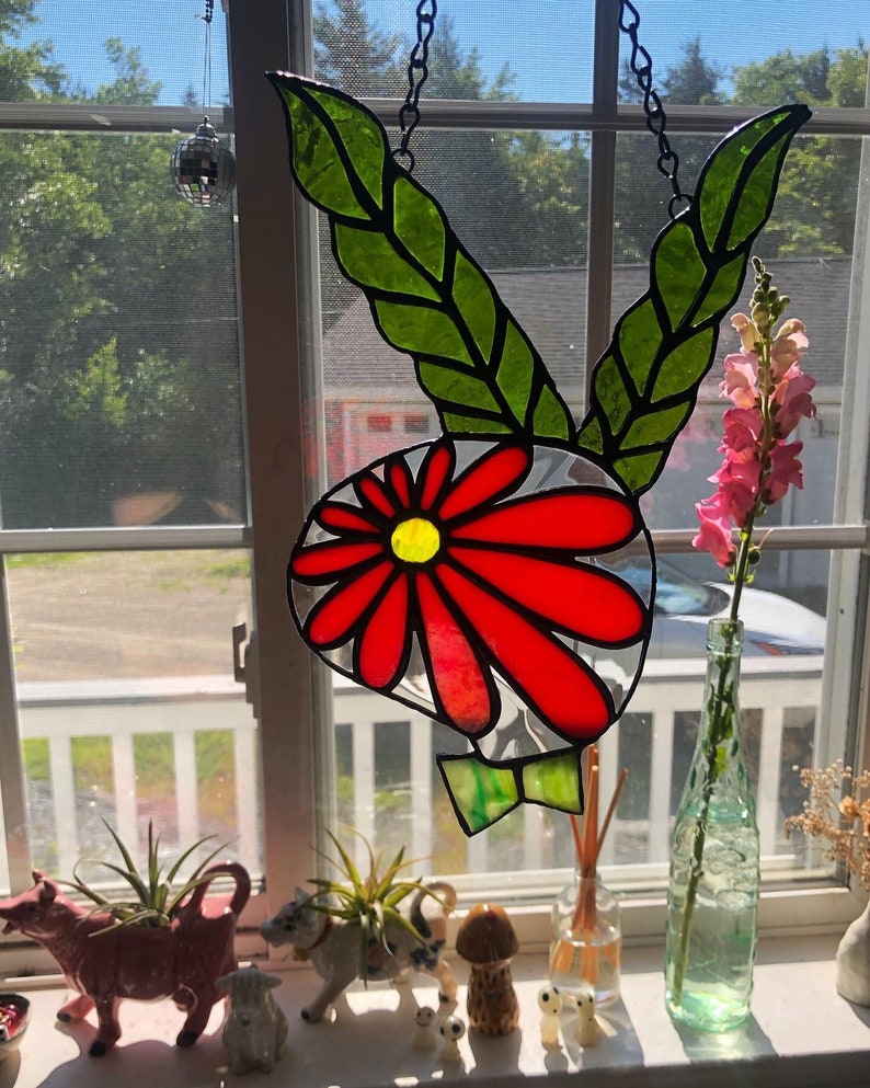 Playboy Daisy Stained Glass Suncatcher - Etsy Australia