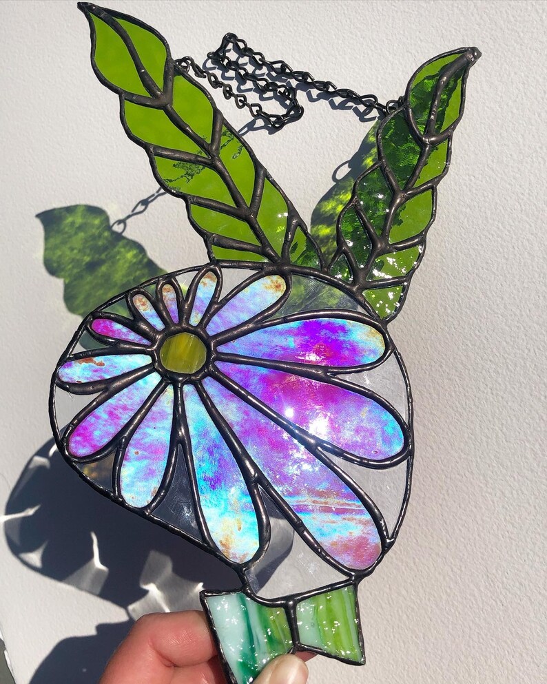 Playboy Daisy Stained Glass Suncatcher - Etsy