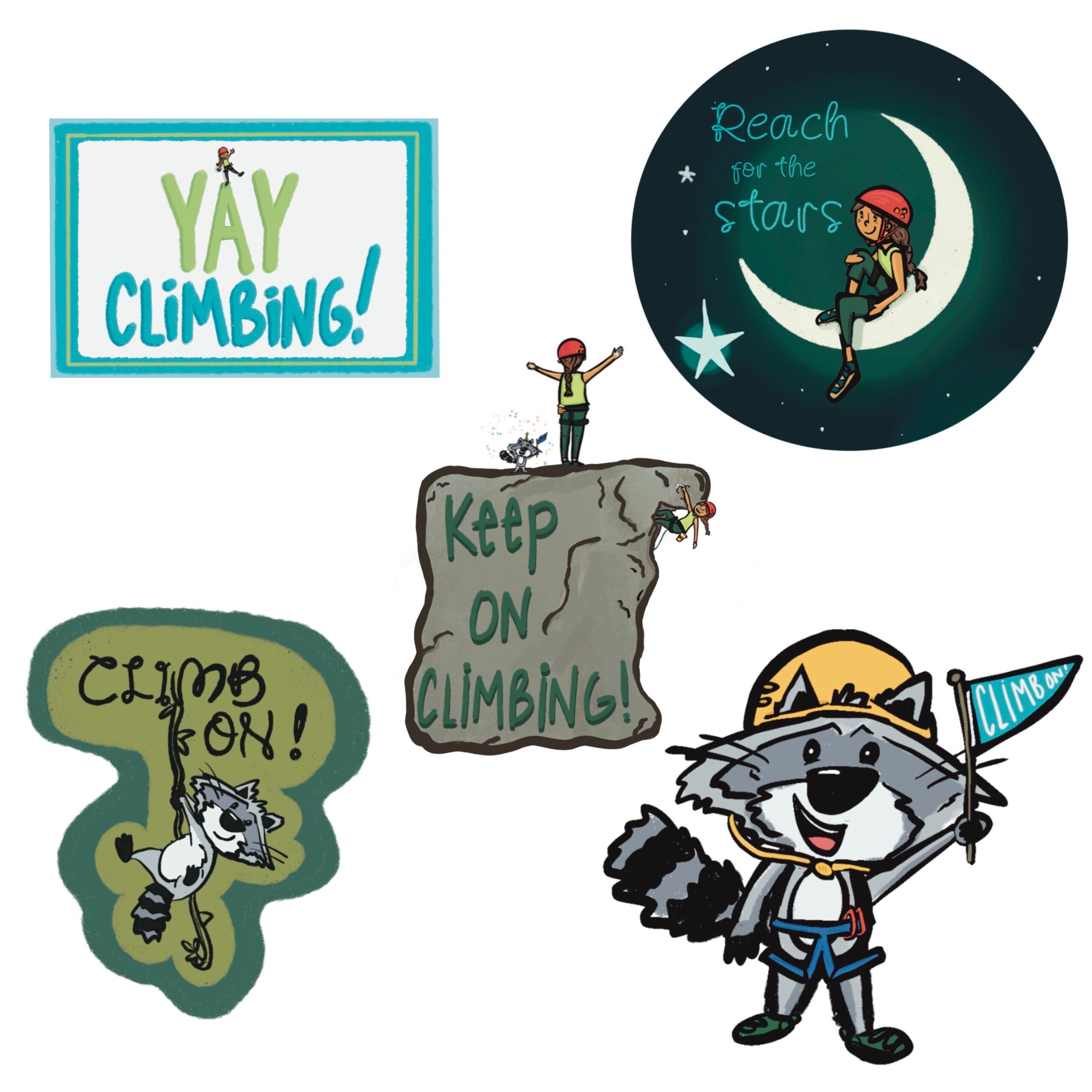 Yay! Climbing Stickers! From Climb on - Waterproof Sticker , Water ...