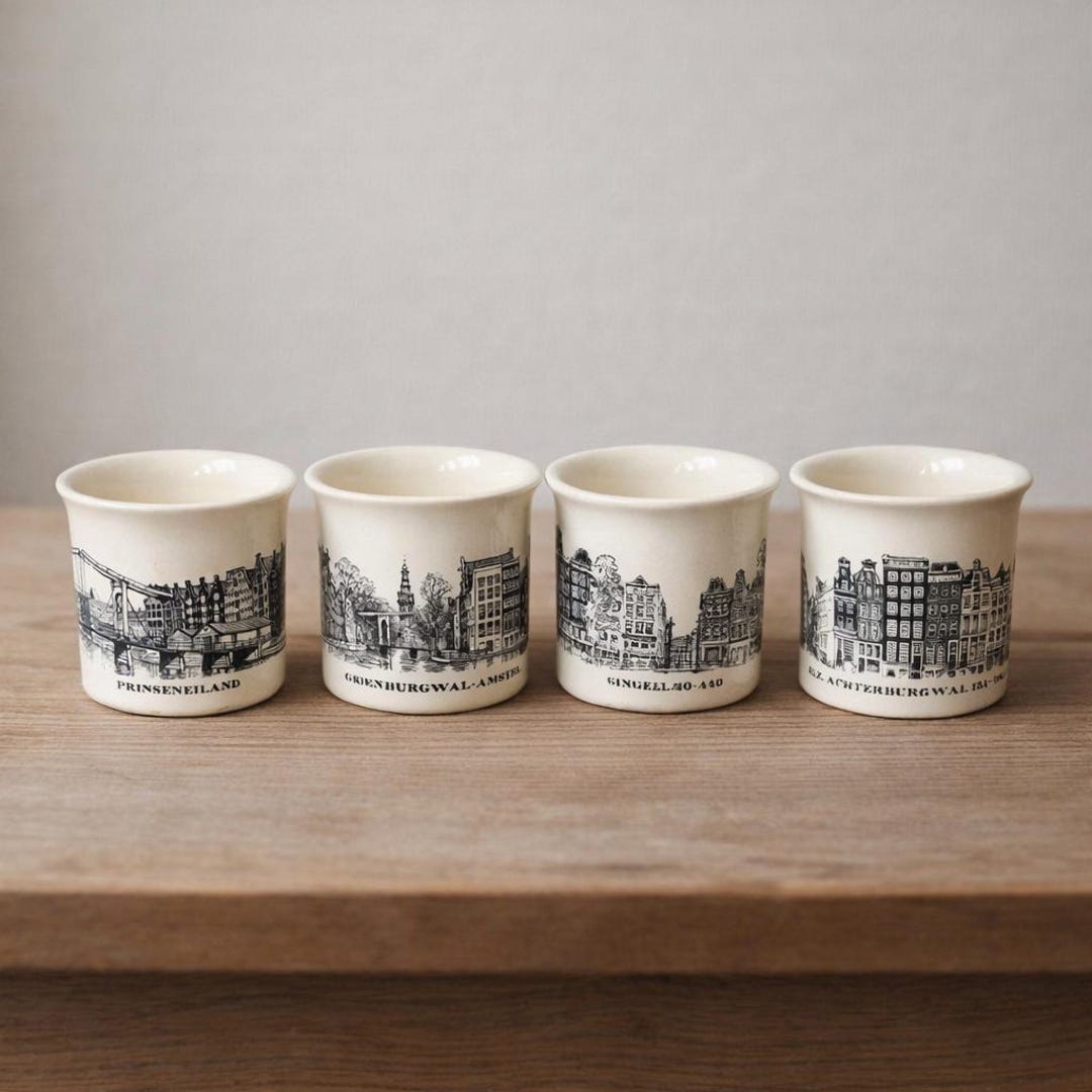 Vintage Set of 4 Villeroy & Boch Egg Cups | Amsterdam Canals | European ...