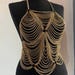 Gold Multi Layered Body Chain Bralette: Rave Festival Top - Etsy