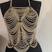 Gold Multi Layered Body Chain Bralette: Rave Festival Top - Etsy