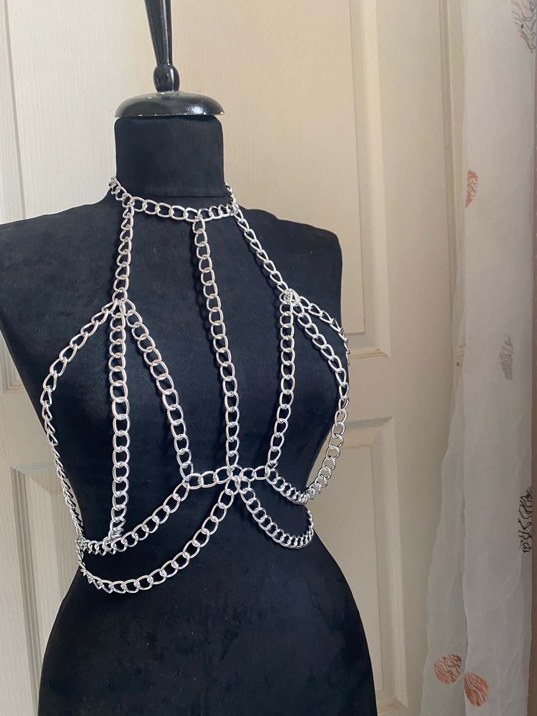 Gold Festival Multi Layered Body Chain Bralette, Rave Chain Top, Boho ...