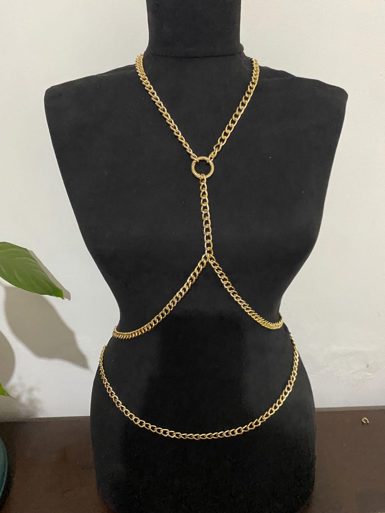 Gold Body Chain Harness – Handmade Festival Rave Jewelry - Etsy