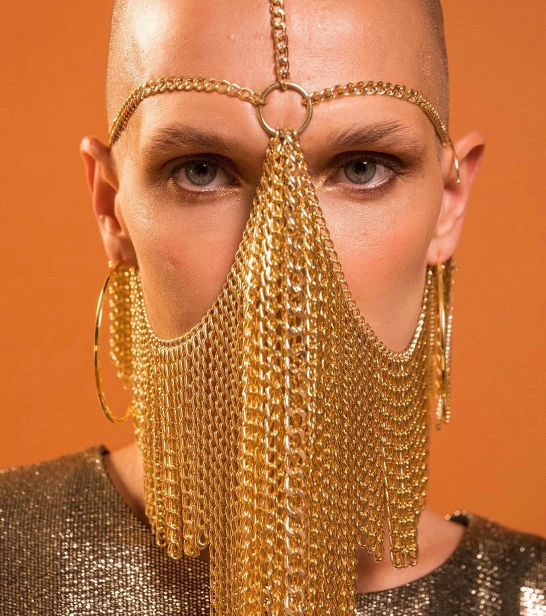 Goddess Face Chain Silver And Gold Body Accessories Festival Jewelry