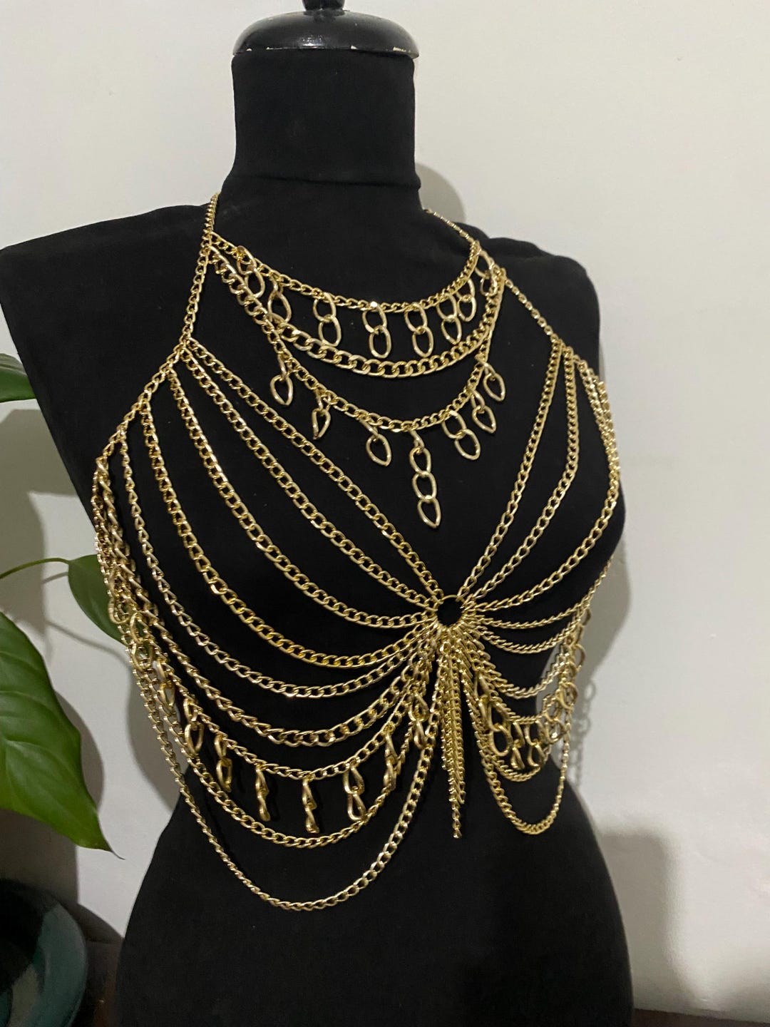Gold Body Chain Harness – Luxury Festival Rave Jewelry - Etsy