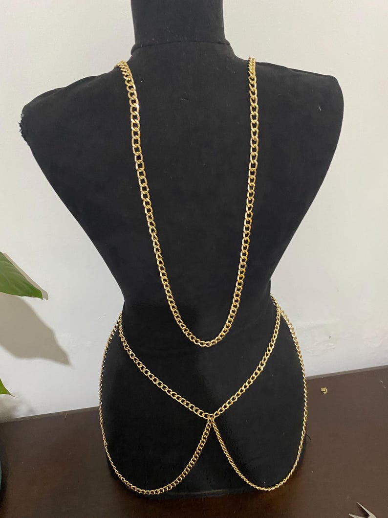 Gold Back Body Chain – Draped Waist Harness, Festival Jewelry - Etsy