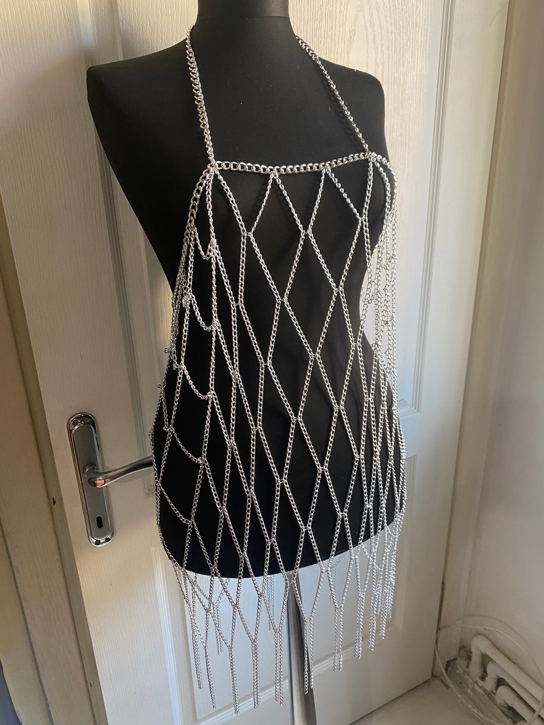 Night Club Chain Dress, Silver and Gold Body Chain Dress, Festival ...