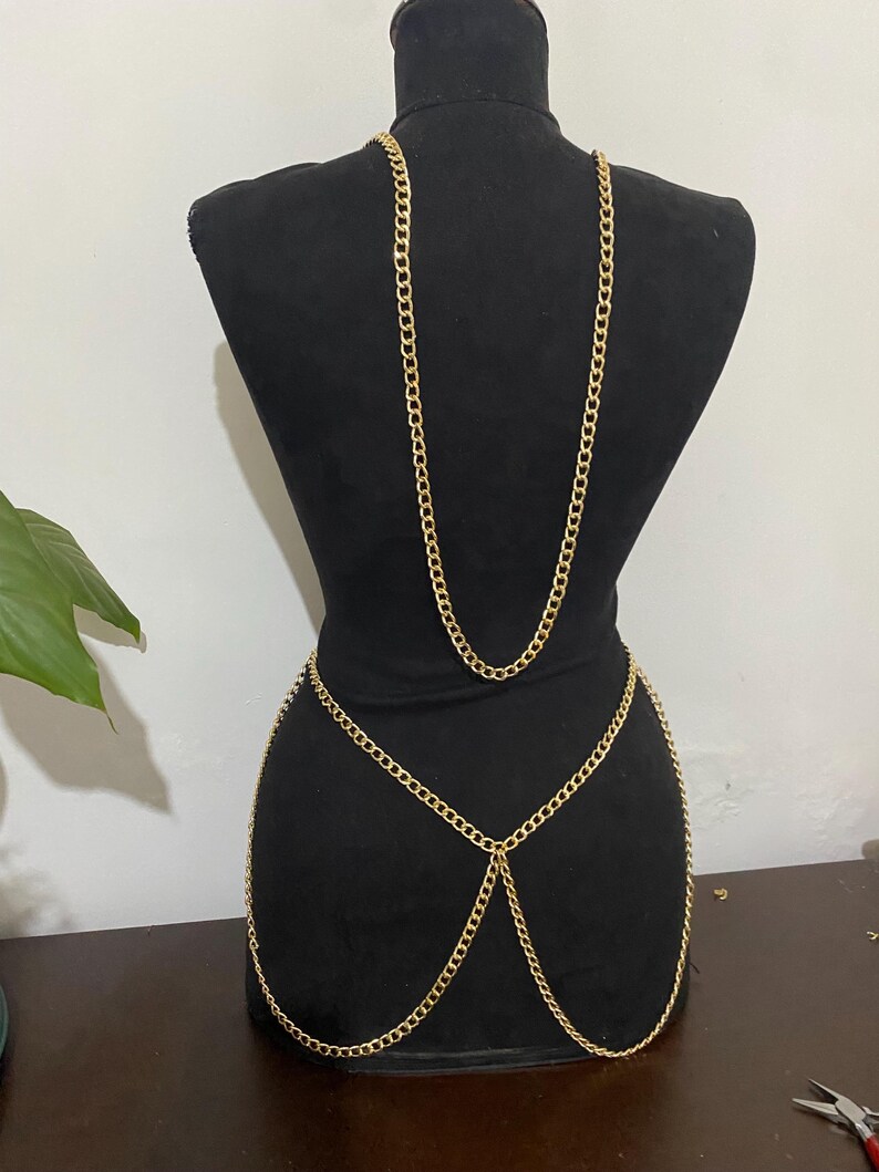 Gold Back Body Chain – Draped Waist Harness, Festival Jewelry - Etsy