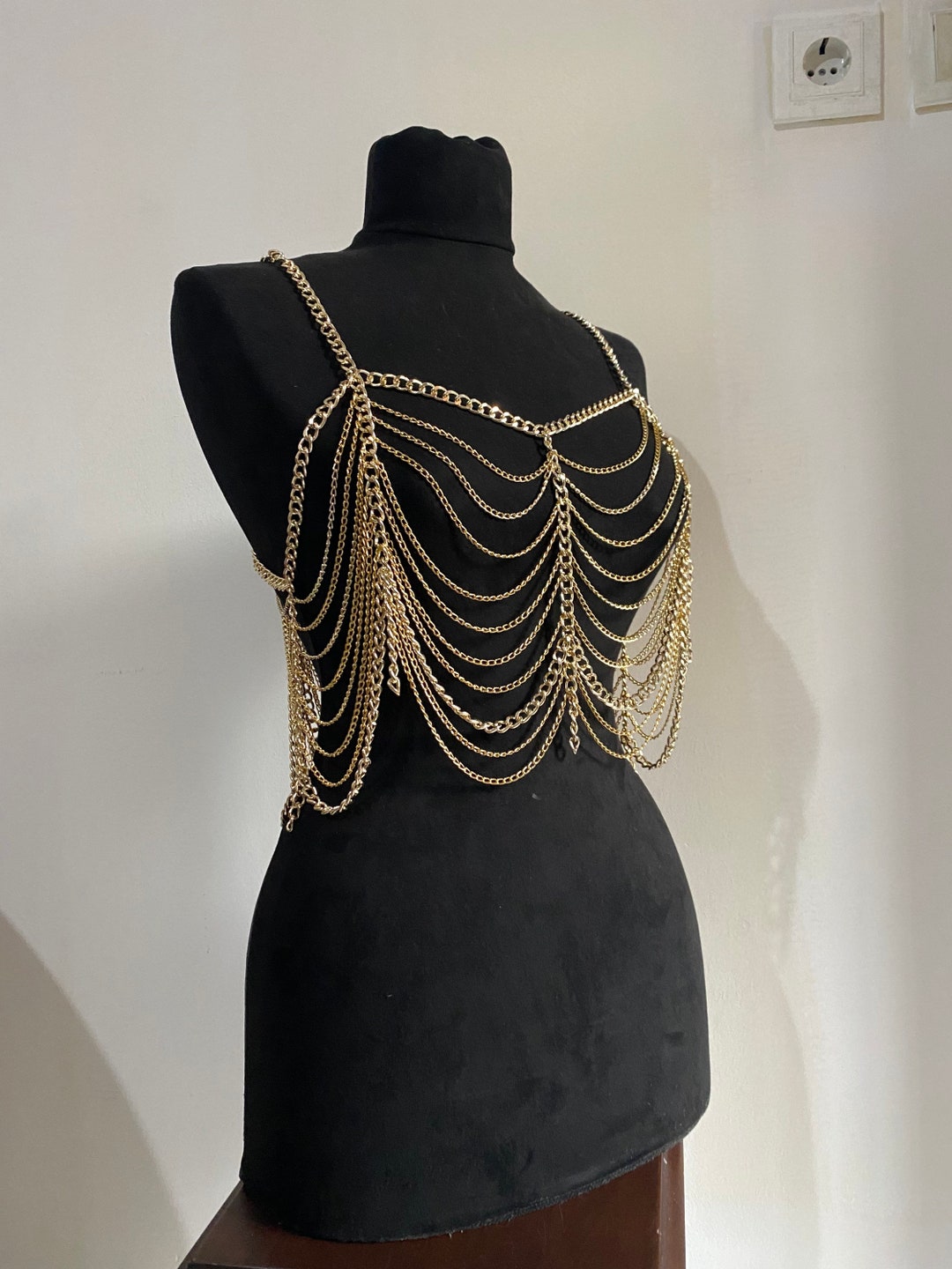 Gold Festival Multi Layered Body Chain Accessories, Harness Body Chain ...