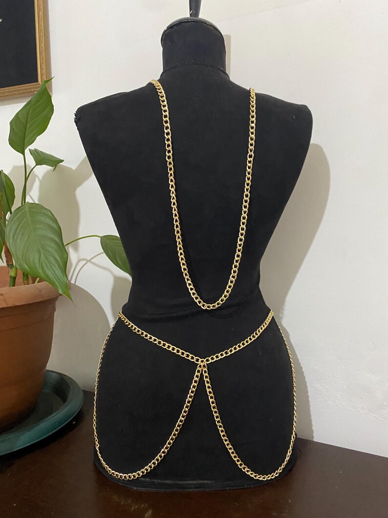 Gold Back Body Chain – Draped Waist Harness, Festival Jewelry - Etsy