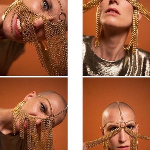 Gold Goddess Face Chain: Festival Body Jewelry Headpiece - Etsy