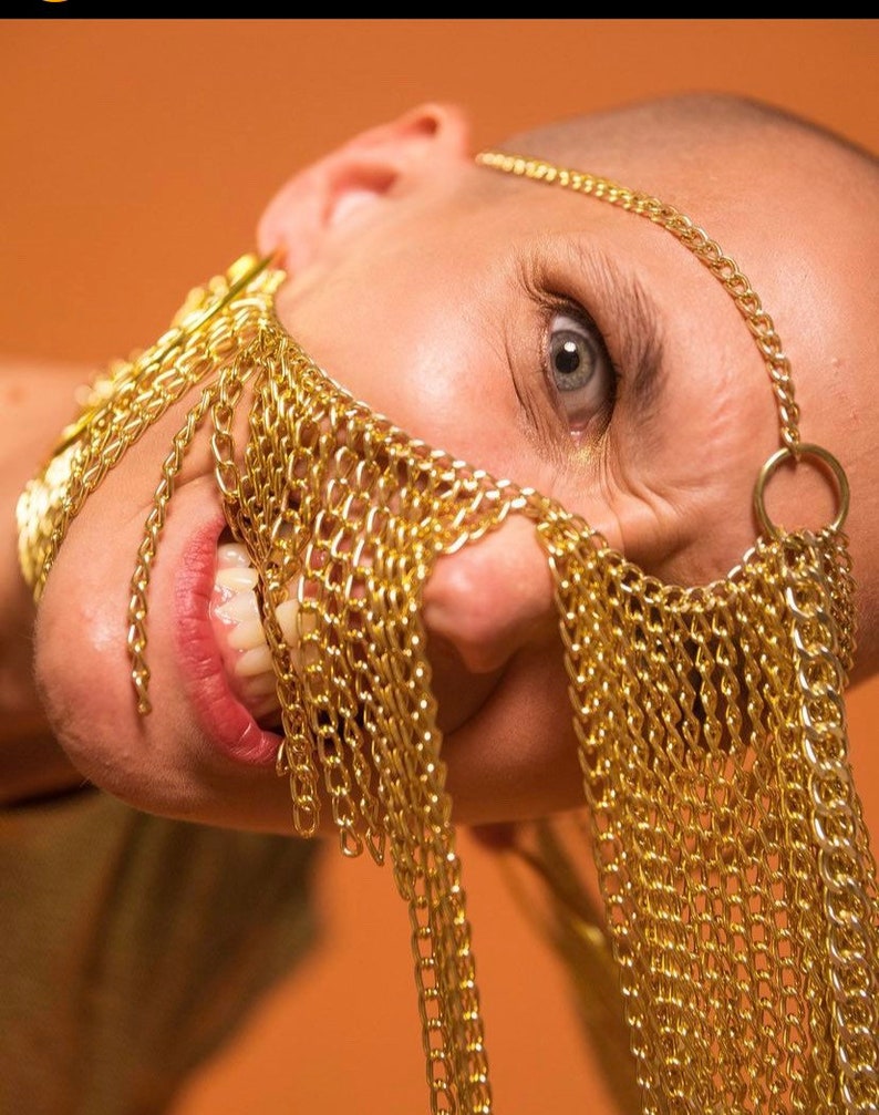 Gold Goddess Face Chain: Festival Body Jewelry Headpiece - Etsy