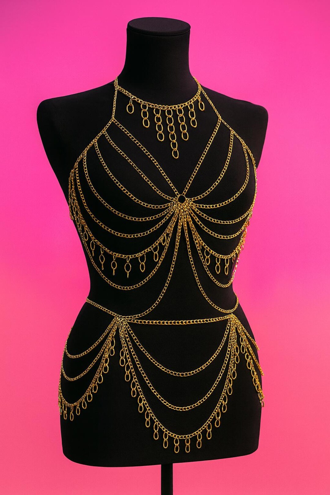 Gold Body Chain Harness – Festival Rave Outfit Jewelry - Etsy