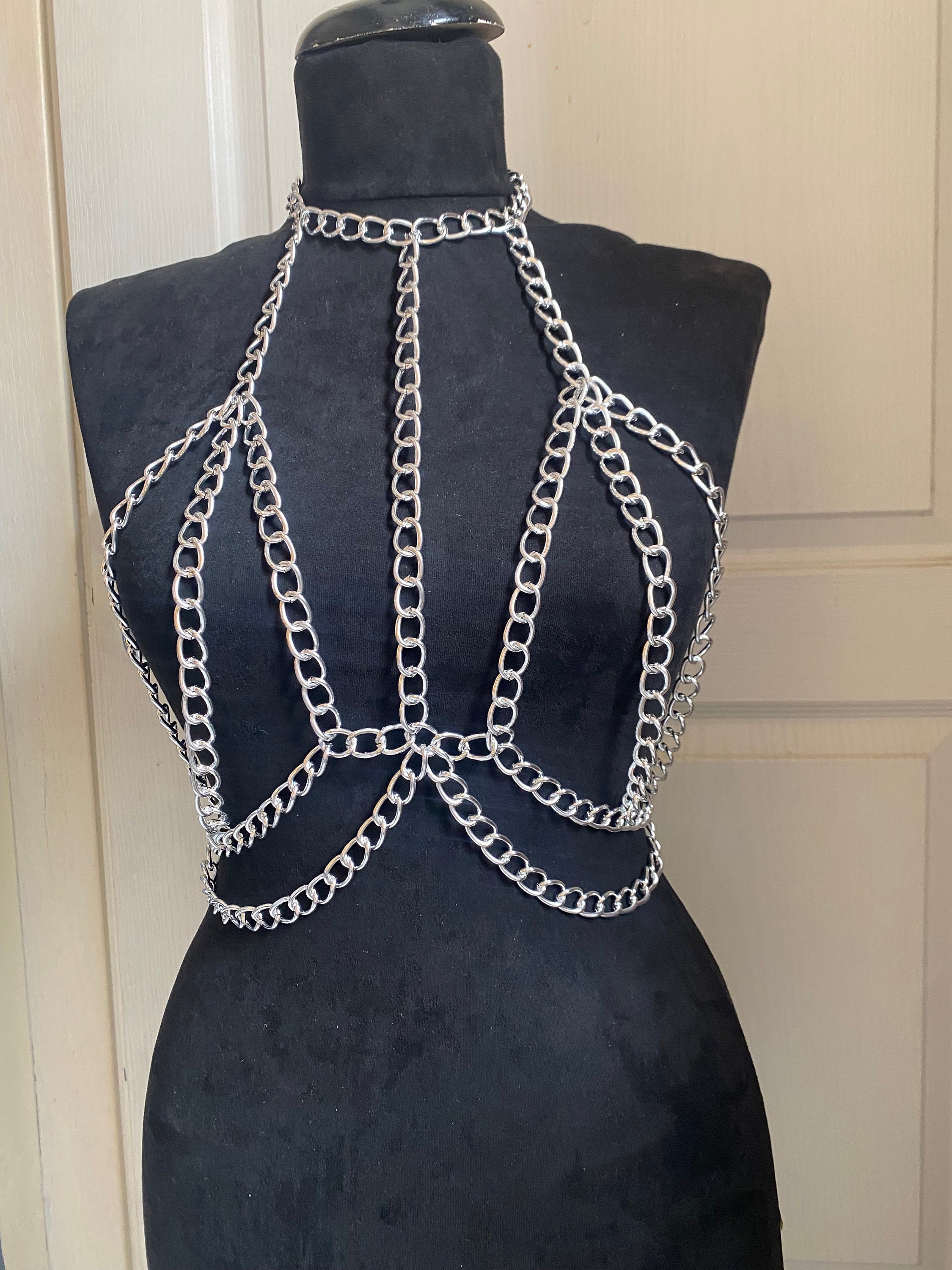 Gold Festival Multi Layered Body Chain Bralette Rave Chain - Etsy