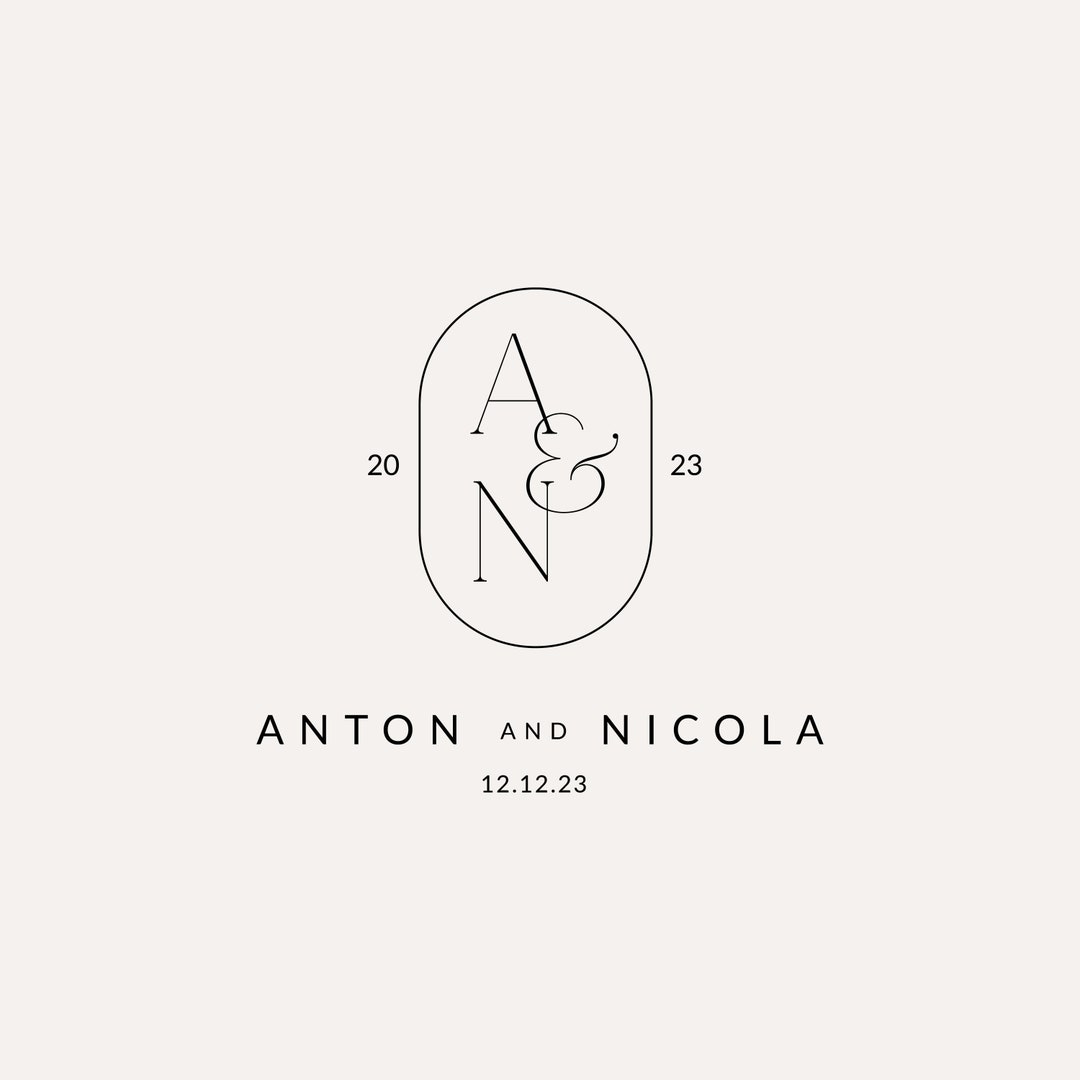 Wedding Monogram Shape, Couple Monogram, Wedding Couple Logo Digital ...