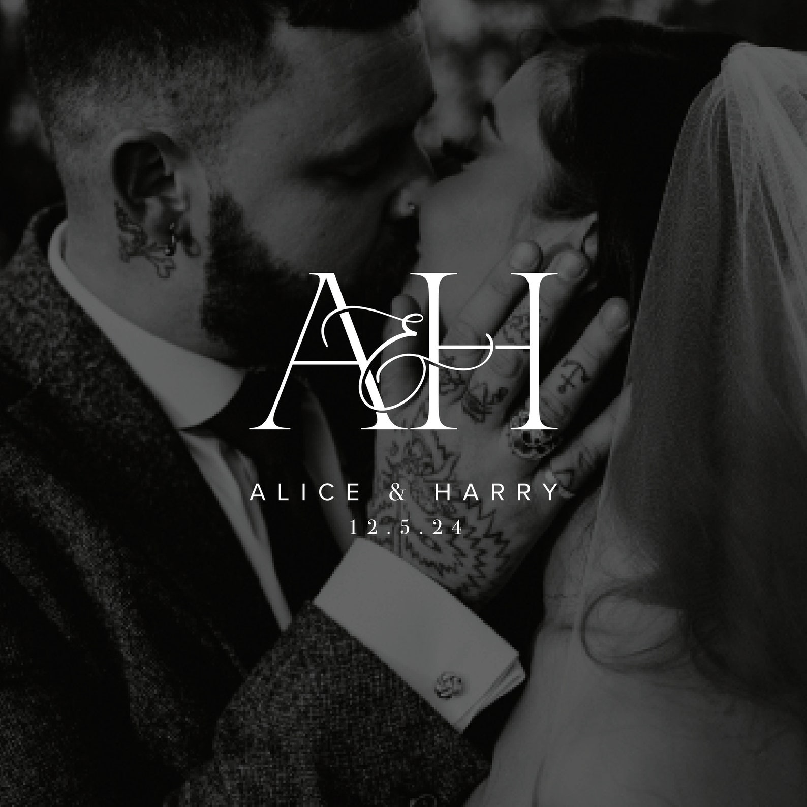 Wedding Monogram Design Couple Logo, Wedding Branding Monogram Template ...