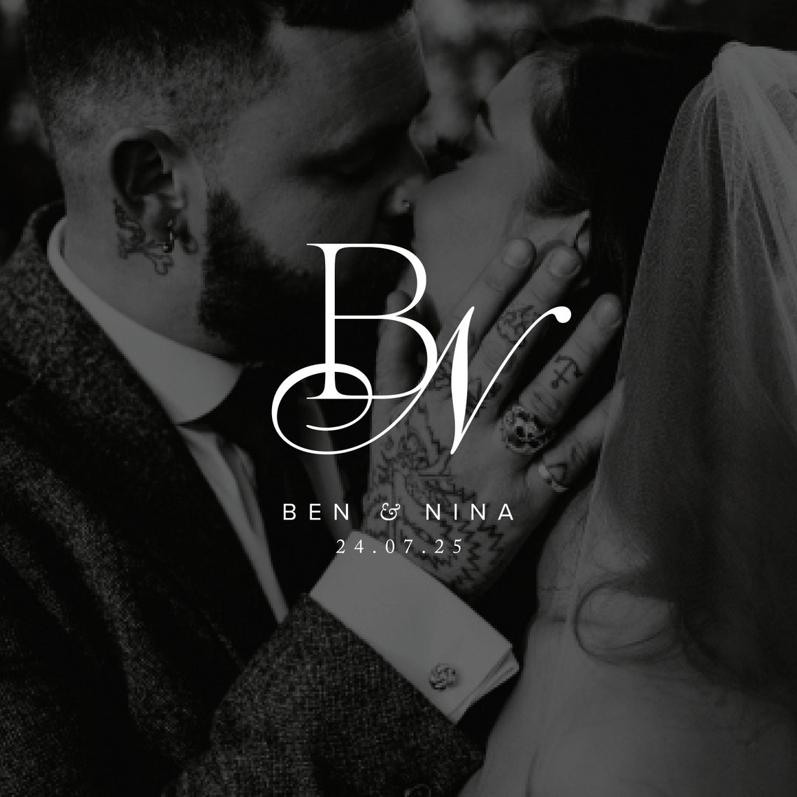 Personalised Elegant Wedding Monogram Logo Design, Custom Initials for ...
