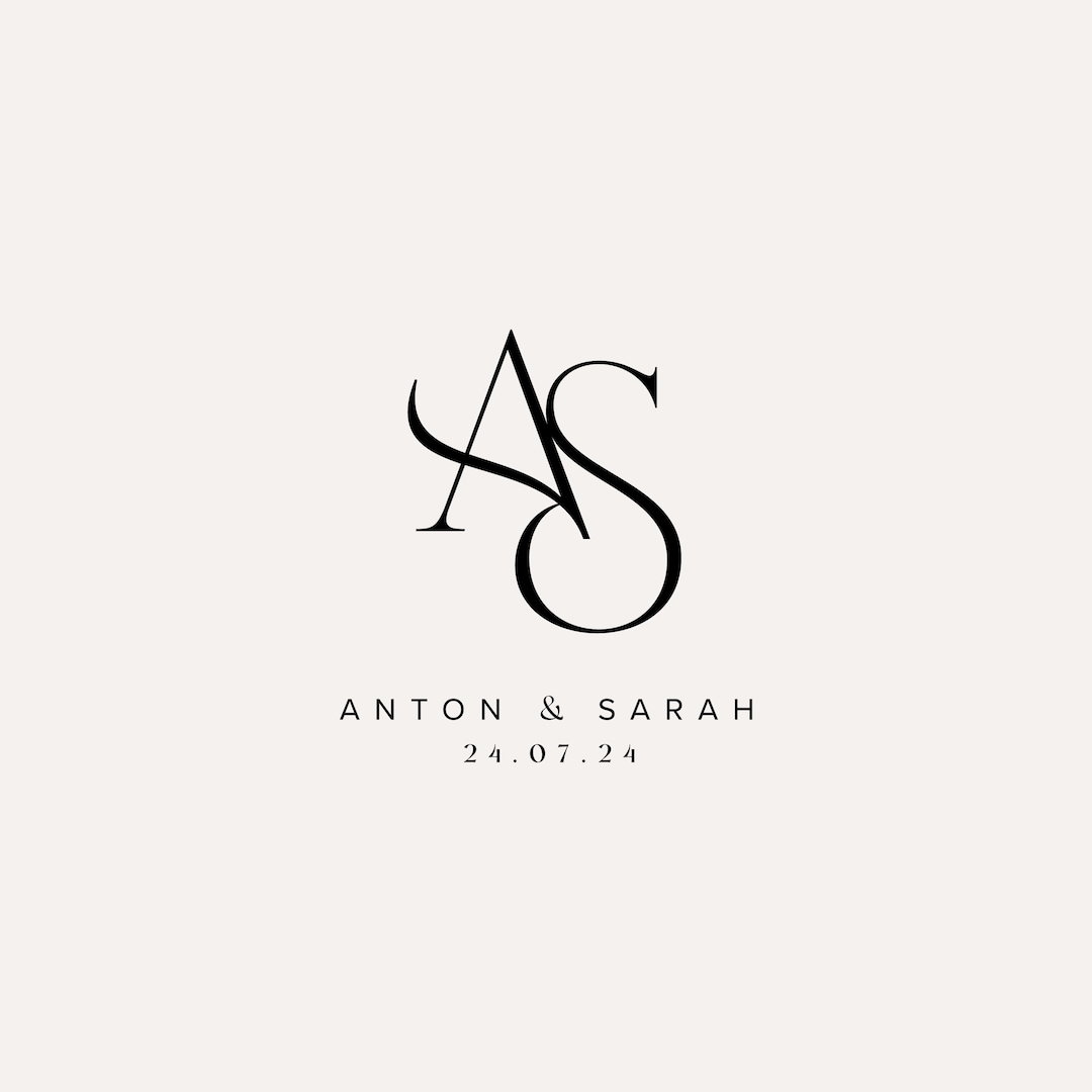 Couple Monogram for Wedding, Wedding Monogram Template, Wedding Logo, Initial Logo, Personalised ...