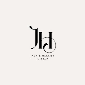Modern Wedding Monogram, Couple Monogram for Wedding, Custom Wedding ...