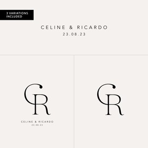 Modern Wedding Monogram Template, Wedding Logo, Wedding Monogram ...