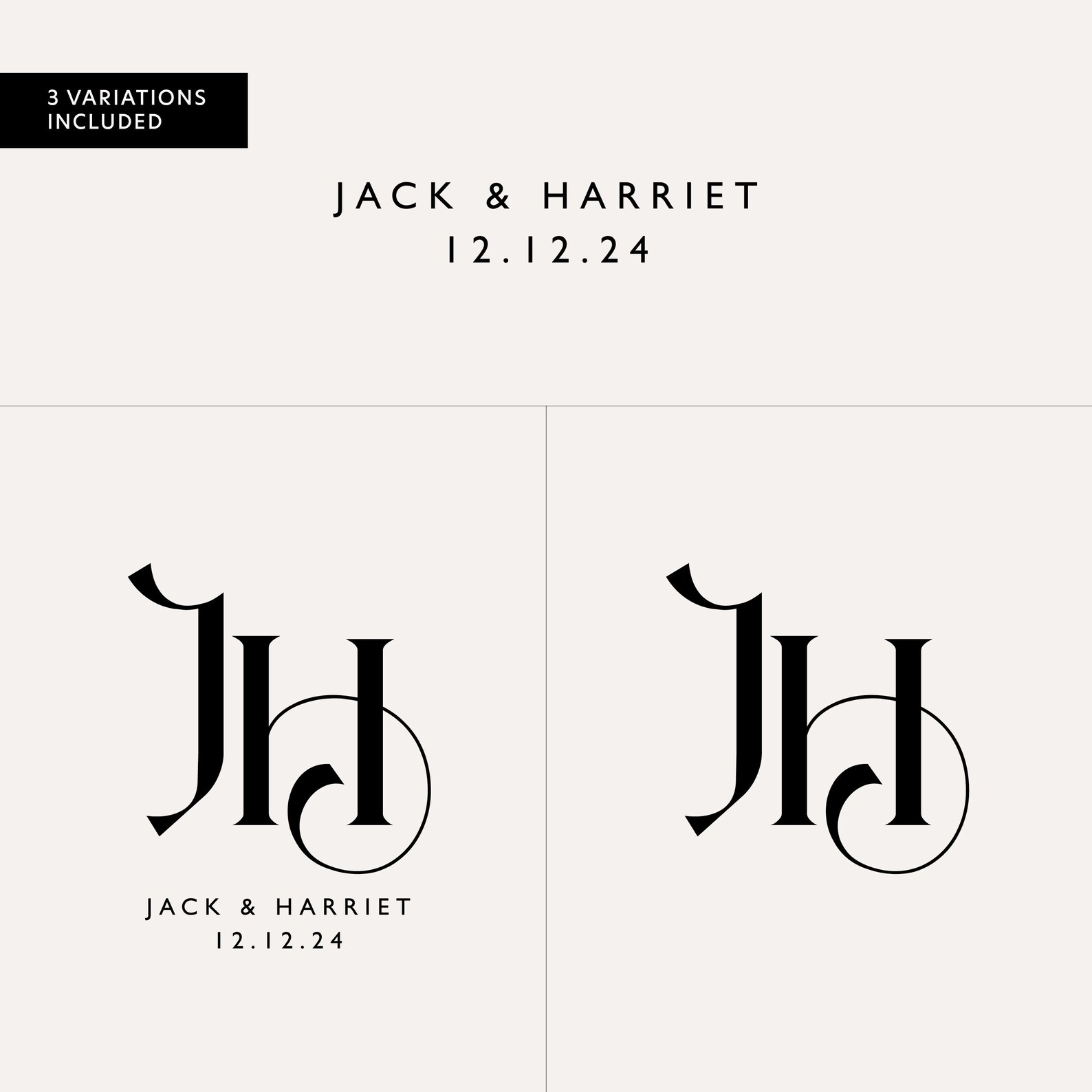 Modern Wedding Monogram, Couple Monogram for Wedding, Custom Wedding ...