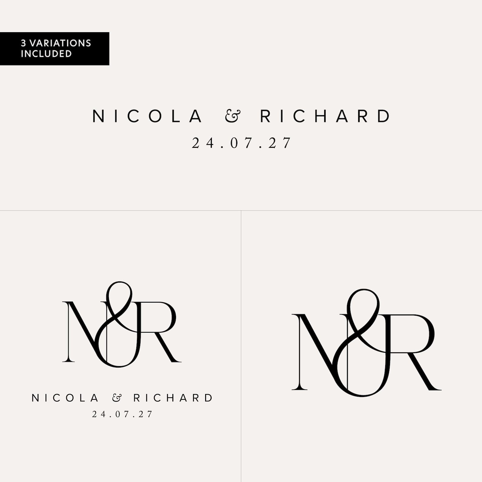 Custom Wedding Monogram Logo, Elegant Initials Design (digital) - Etsy