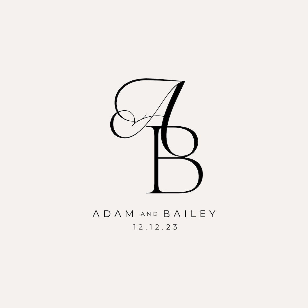 Couple Monogram for Wedding, Wedding Monogram Template, Elegant Logo ...