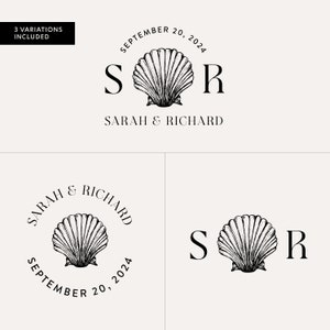 Beach Wedding Monogram for Invitation, Beach Themed Wedding, Wedding ...