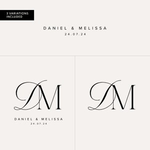 Modern Wedding Monogram Logo, Wedding Monogram Template, Couple Wedding ...