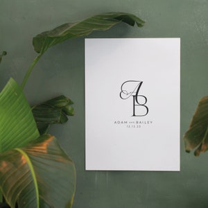 Couple Monogram for Wedding, Wedding Monogram Template, Elegant Logo ...