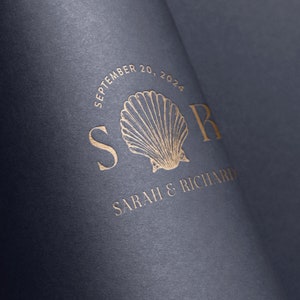 Beach Wedding Monogram for Invitation, Beach Themed Wedding, Wedding ...